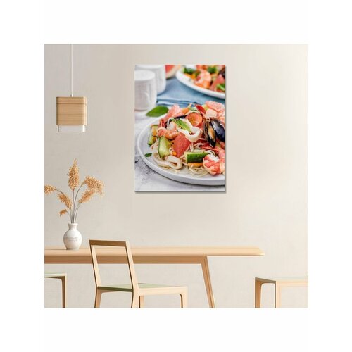Картина на холсте с подрамником Салат с морепродуктами 60х80