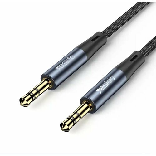 Аудио-кабель Yesido YAU39, AUX 3.5mm Male to Male, 1 м, Черный+Серый