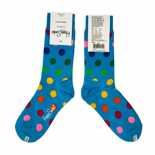 Носки Happy Socks, размер 36-40, красный, голубой, желтый, зеленый, бирюзовый