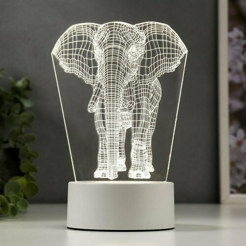 Светильник "Слон" LED белый от сети 9,5х12,5х19см RISALUX (комплект из 2 шт)