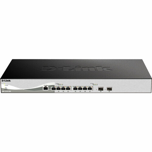 D-Link Коммутатор/ DXS-1210-10TS Smart L2+ Switch 8x10GBase-T, 2x10GBase-X SFP+, CLI, RJ45 Console