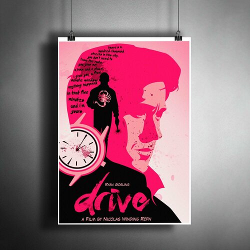 Постер плакат "Фильм: Драйв. Drive. Актёр Райан Гослинг" / Декор для дома, офиса, комнаты, квартиры, детской A3 (297 x 420 мм)