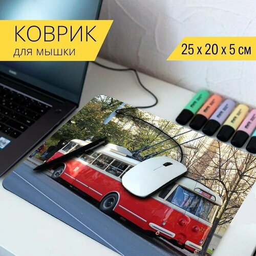 Коврик для мыши с принтом "Тележка, старый, ретро" 25x20см.