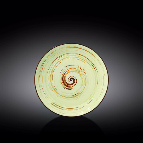 Тарелка десертная Wilmax, Фарфор, круглая, 20,5 см, фисташковый цвет, коллекция Spiral (WL-669112/A)