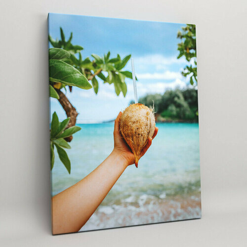 Картина на холсте (интерьерный постер) "Тропический отдых", с деревянным подрамником, размер 30x40 см