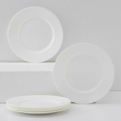 Набор десертных тарелок Everyday, d-19 см, стеклокерамика, 6 шт, цвет белый