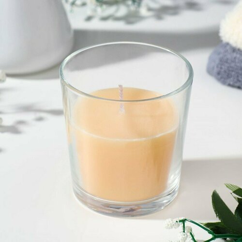 Свеча в гладком стакане ароматизированная "Сандаловое дерево", 8,5 см (комплект из 8 шт)