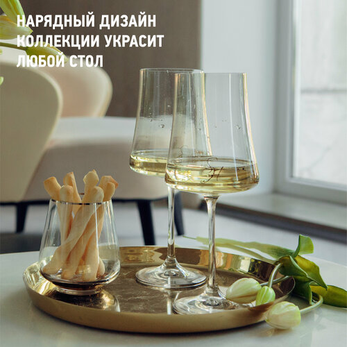 Набор бокалов для вина Stenova Home "Astoria" на высокой ножке 560мл, 2шт