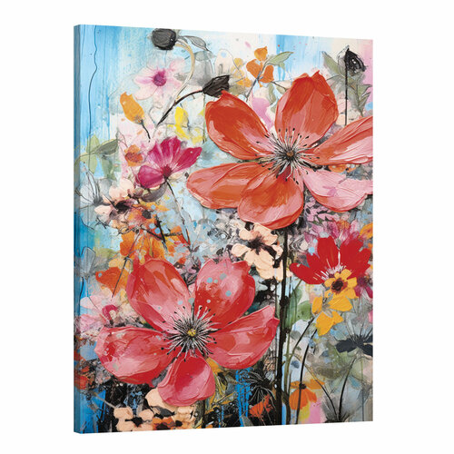 Интерьерная картина 50х70 "Танцующие цветы"