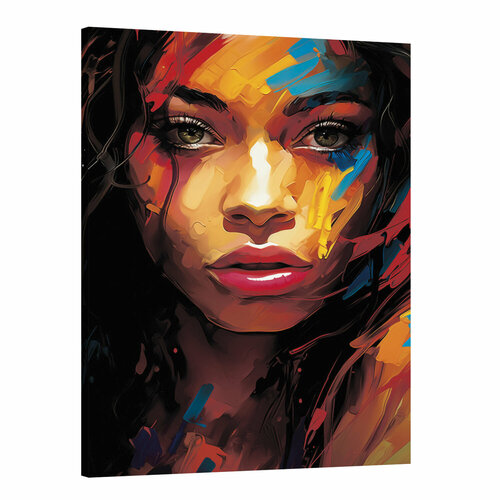 Интерьерная картина 50х70 "Портрет девушки с глубокими глазами"