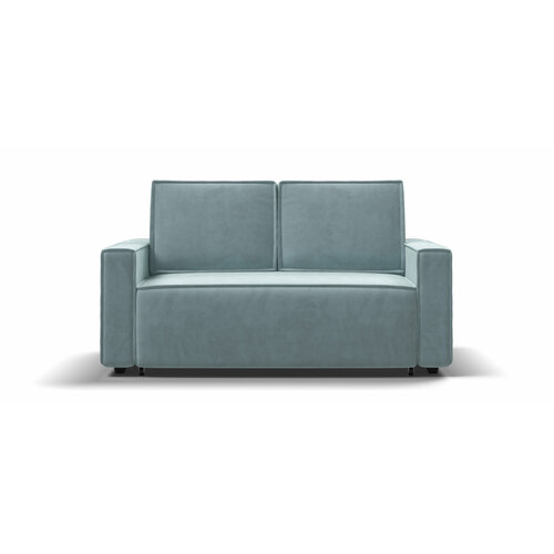 Прямой диван-кровать Nord compact, выкатной EASY ROLL, велюр Monolit аква, 167x112x94 см