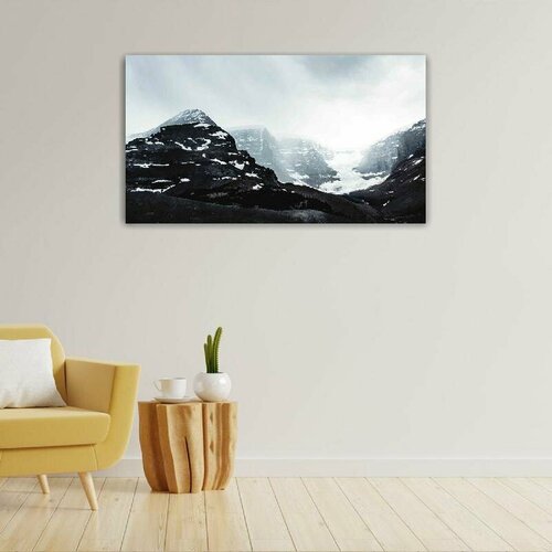 Картина на холсте 60x110 LinxOne "Горы гора природа пейзаж скала" интерьерная для дома / на стену / на кухню / с подрамником
