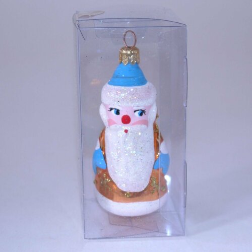 Ёлочная игрушка ручной работы "Дед Мороз" - 2, стекло. Новогодние игрушки на елку, елочное украшение, ручная роспись.