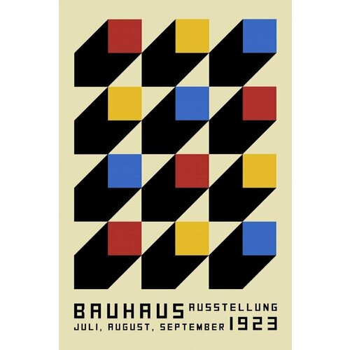 Плакат, постер на бумаге Bauhaus Ausstellung 1923/Выставка Баухауса 1923 г. Размер 21 на 30 см