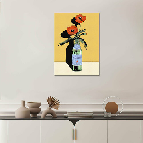 Интерьерная картина на холсте - Арт Цветы в бутылке (3) 50х70