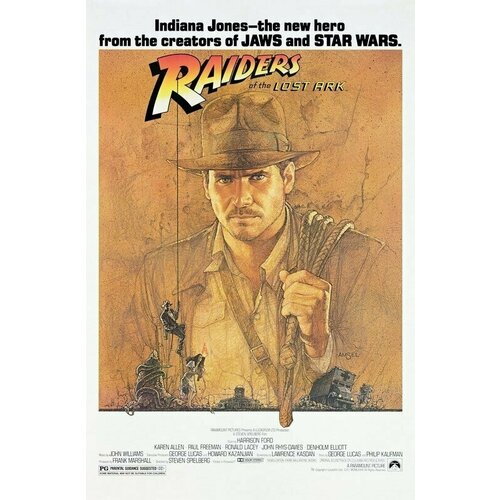 Плакат, постер на холсте Индиана Джонс: В поисках утраченного ковчега (Raiders of the Lost Ark), Стивен Спилберг. Размер 30 х 42 см