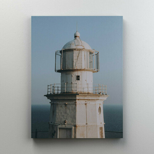 Интерьерная картина на холсте "Белый Меганомский маяк" размер 45x60 см