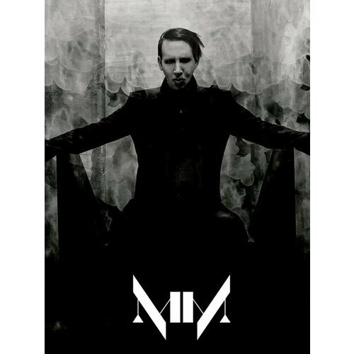 Плакат, постер на холсте Marilyn Manson/Мэрилин Мэнсон/музыкальные/поп исполнитель/артист/поп-звезда/группа. Размер 21 на 30 см