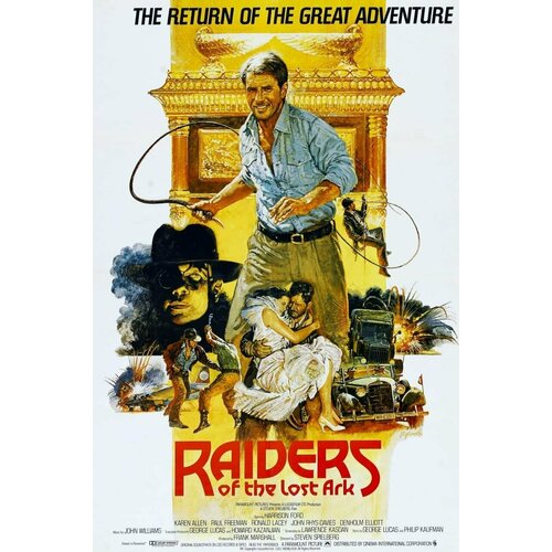 Плакат, постер на холсте Индиана Джонс: В поисках утраченного ковчега (Raiders of the Lost Ark, 1981г). Размер 21 х 30 см