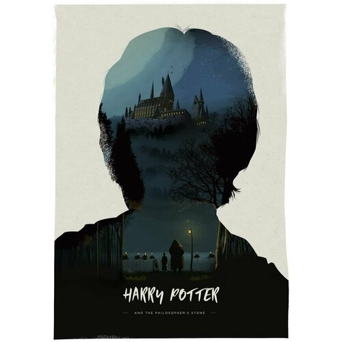 Плакат, постер на холсте Гарри Поттер и философский камень (Harry Potter and the Sorcerers Stone, 2001г). Размер 21 на 30 см