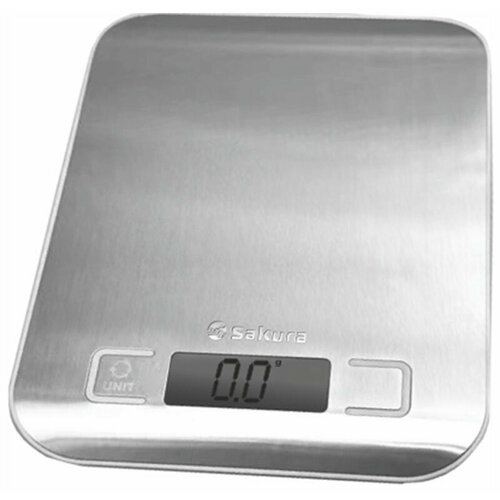 Кухонные весы Sakura SA-6060SG, 5 кг, электронные, нержавеющая сталь/серый