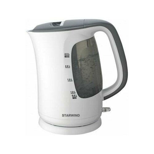 Электрический чайник Starwind 2.5л. 2200Вт белый/серый (корпус: пластик)