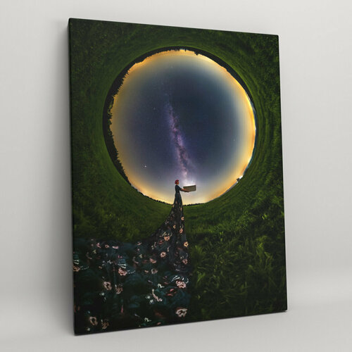 Картина на холсте (интерьерный постер) "Сферическая панорама", с деревянным подрамником, размер 30x40 см