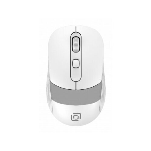 Мышь Оклик 310MW белый/синий оптическая (3200dpi) беспроводная USB для ноутбука