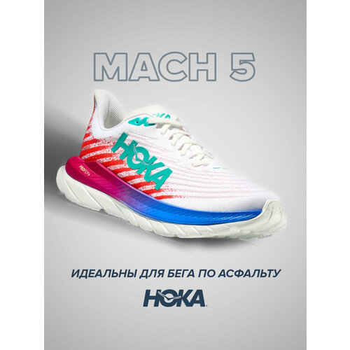 Кроссовки HOKA Mach 5, полнота D, размер US7.5D/UK6/EU39 1/3/JPN24.5, красный, белый