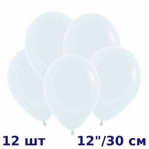 Воздушный шар (12шт, 30см) Белый, Пастель / White, SEMPERTEX S.A, Колумбия