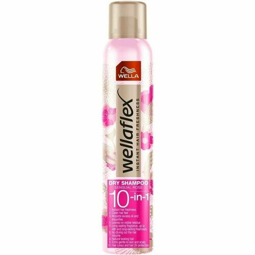 Сухой шампунь 10 в 1 Wella Wellaflex Sensual Rose 180 мл (из Финляндии)