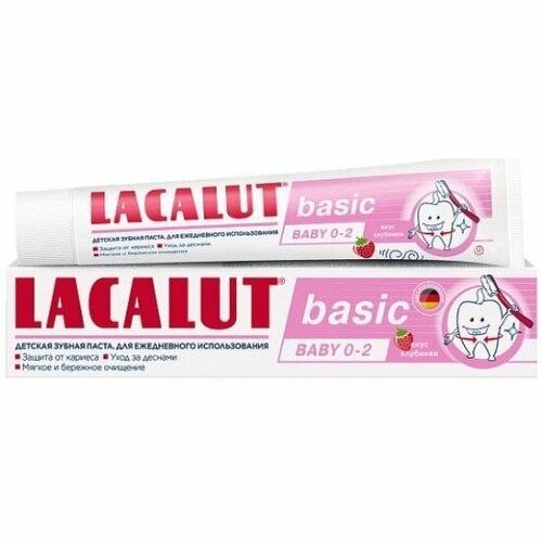 Детская зубная паста Lacalut basic baby клубники, 0-2, 60 г