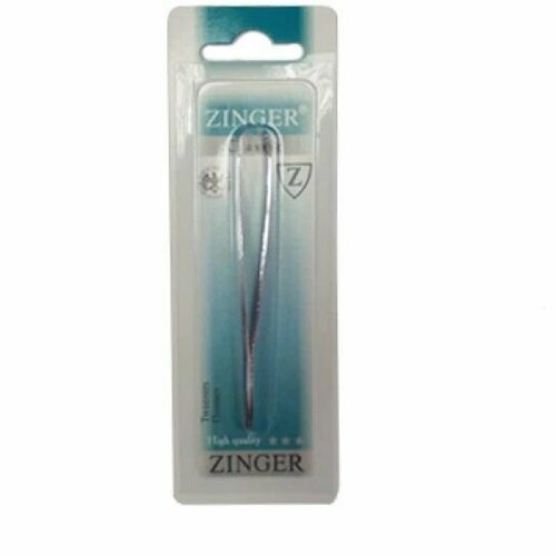 Пинцет скошенный Zinger (Зингер) серебряный ZSP TA-09-slant-S х 1шт