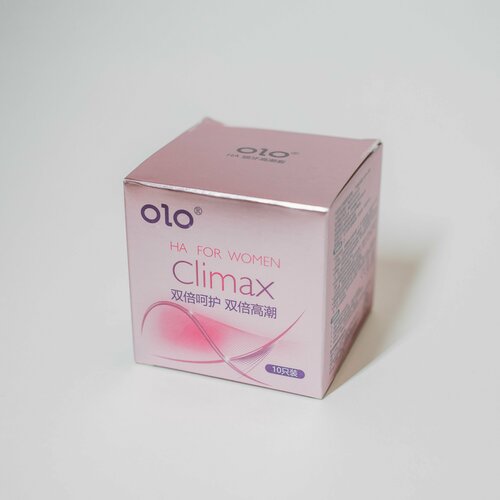 Презервативы латексные ультратонкие OLO "Climax", для женщин, 0,01мм, точечные, 10шт.