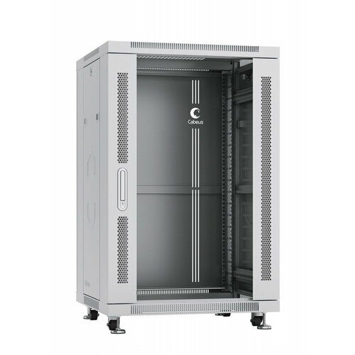 Шкаф серверный Cabeus SH-05C-18U60/60 18U 600мм дверь стекло, серый