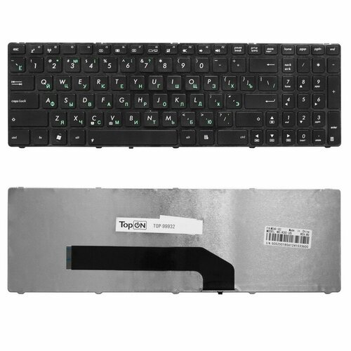 Asus Клавиатура Asus F52, K50, K51, K61, K70, X70. Плоский Enter. Черная, с черной рамкой