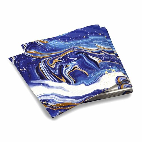 Салфетки бумажные ND Play "Смола синяя", трехслойные, 33х33 см, 20 шт (308353)