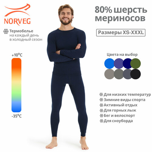 Комплект термобелья NORVEG, размер XXL, синий