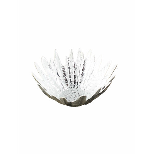 Блюдо сервировочное аксам Ледяной цветок, стеклянное, 22 см