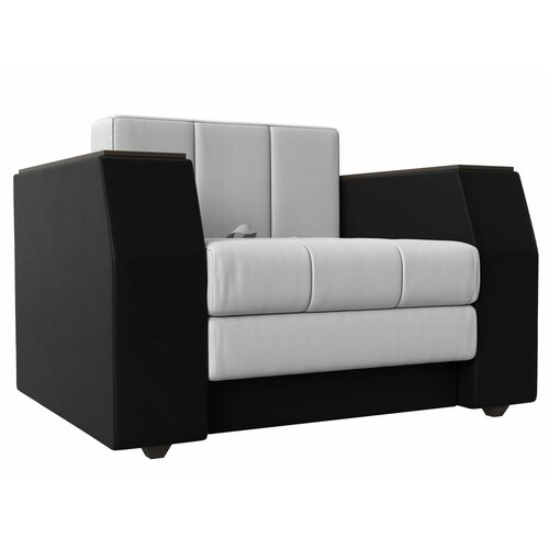 Кресло-кровать Атлантида, Экокожа белая и черная