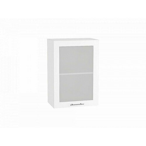 Настенный модуль для кухни Шкаф верхний с 1-ой остекленной дверцей Валерия-М 716*500*318 Белый глянец / Белый