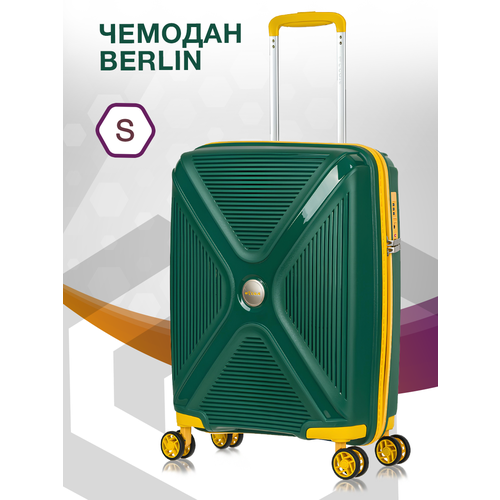 Чемодан L'case Ch0879, 48 л, размер S, зеленый