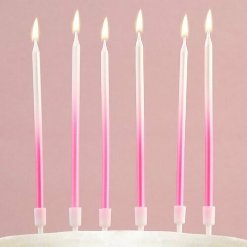 Свечи в торт "В твой особенный день", розовые, 6 шт.