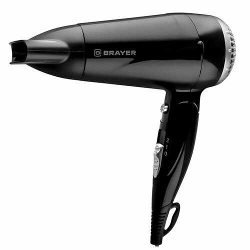 BRAYER Фен BRAYER 3024BR, 1600 Вт, 2 скорости, 1 температурный режим, концентратор, чёрный