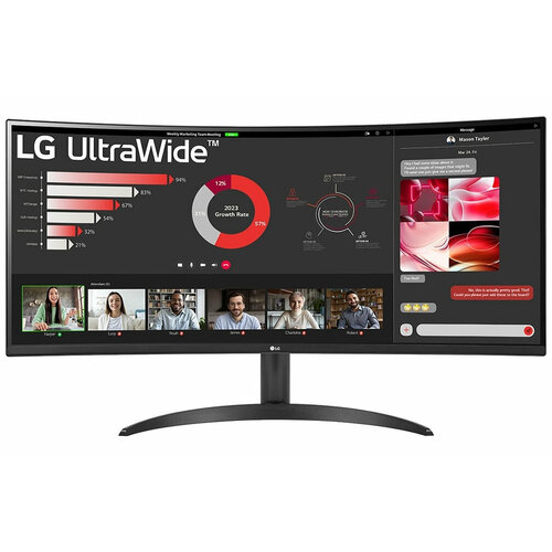 Монитор LG 34"(3440x1440) LG UltraWide QHD 34WR50QC-B /матрица VA Матовая / Регулировка высоты