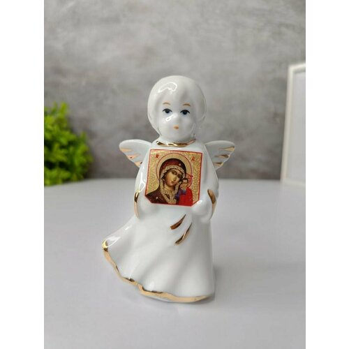 Ангел с иконой Божьей Матери фарфор фигурка декор сувенир
