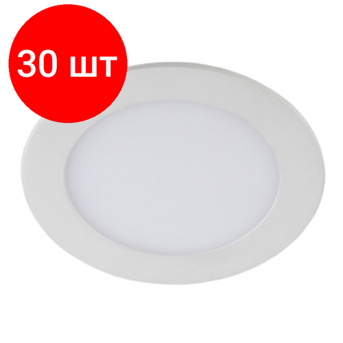 Комплект 30 штук, Светильник светодиодный круглый ЭРА LED 1-18-6K/1 LED 18W 220V 6500K