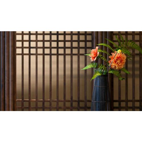 Картина на холсте 60x110 LinxOne "Букет, цветы, ваза, декор" интерьерная для дома / на стену / на кухню / с подрамником