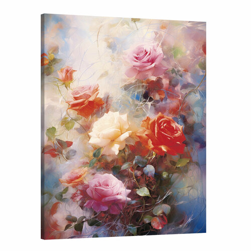 Интерьерная картина 50х70 "Розы в плену иллюзий"