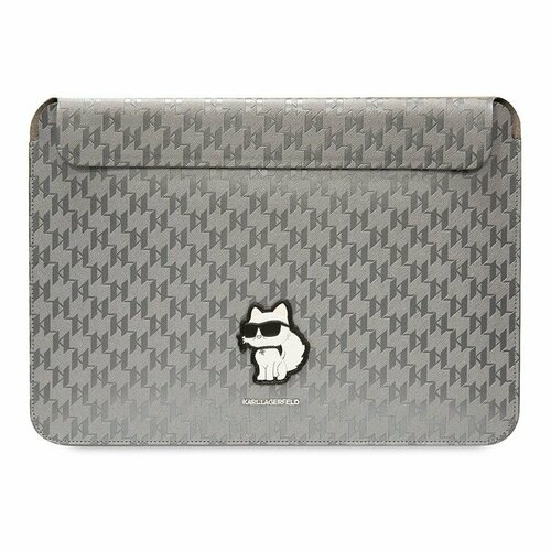 Karl Lagerfeld для ноутбуков 13"/14" чехол-папка Saffiano Sleeve Monogram NFT Choupette Silver